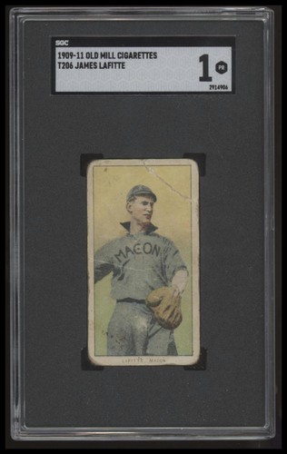 1909 T206 JAMES LAFITTE NNO POOR OLD MILL SL SGC 1 BASEBALL MACON ...