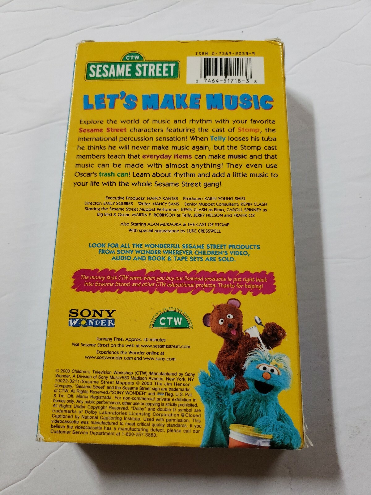 SESAME STREET: LET'S MAKE MUSIC VHS VIDEO, LEARN ABOUT RHYTHM, CAST OF ...