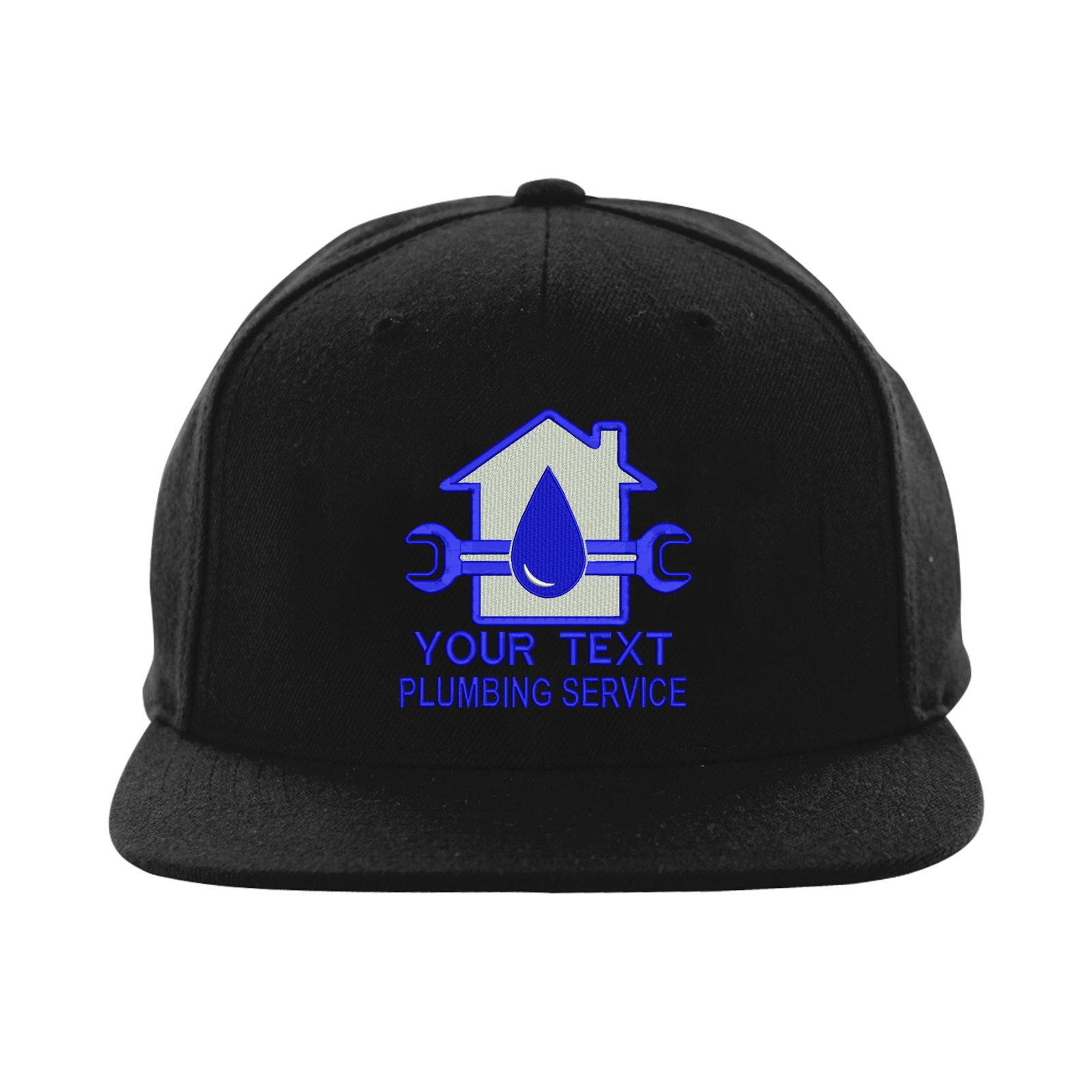 Perosnalised Embroidered Your Text Plumbing Logo Snapback Cap, Plumbers ...