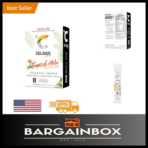 Tropical Flavor Energy Powder Sticks – Travel-Friendly 14 Pack, 200mg ...