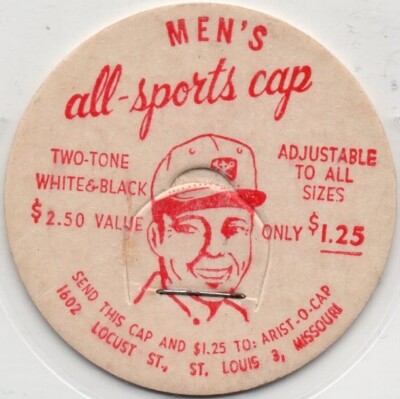 Milk Bottle Cap- MEN'S all-sport-cap - generic -1602 Locust St. -Louis ...
