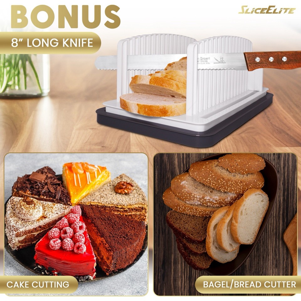 SliceElite Bread Slicer Guide With Bonus Bread Knife | eBay