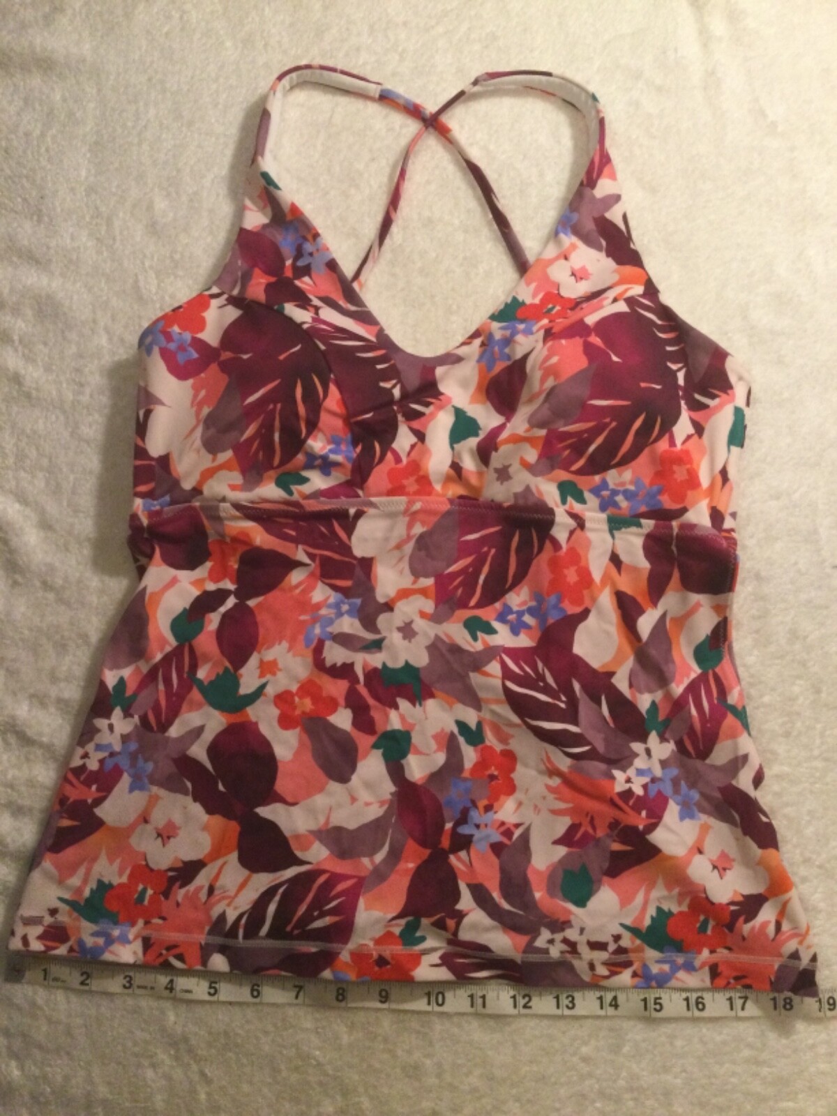 NWOT Athleta L D-DD Daybreak Pink Velvet Plum Triangle Tankini Top 12 ...