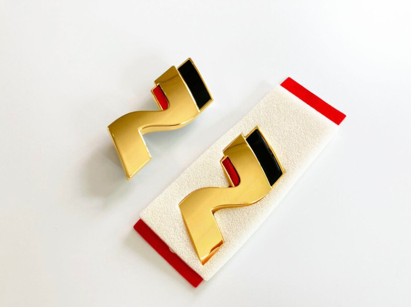 HYUNDAI Veloster N Front Hood Trunk Rear Emblem Ornament Gold 24k ...