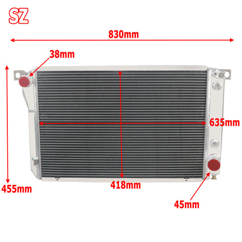 2 Rows Aluminum Radiator For 1984-1996 Ford Falcon Ute XG XH 4.0L ...