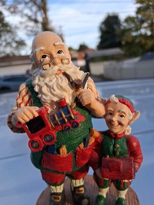 Bald Santa with Elf Buddy Supper Special Figurine Christmas Decor ...