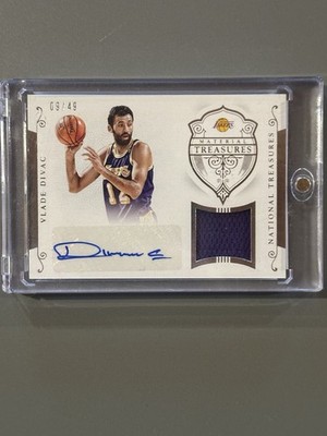 2014Panini National Treasures Game Worn Patch Auto Vlade Divac /49 HOF ...