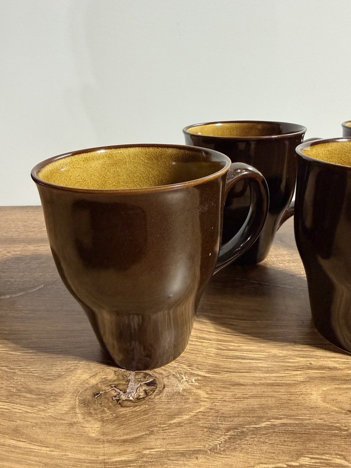 Russel Wright Oneida Brown Coffee Mug Set Of 5 | eBay