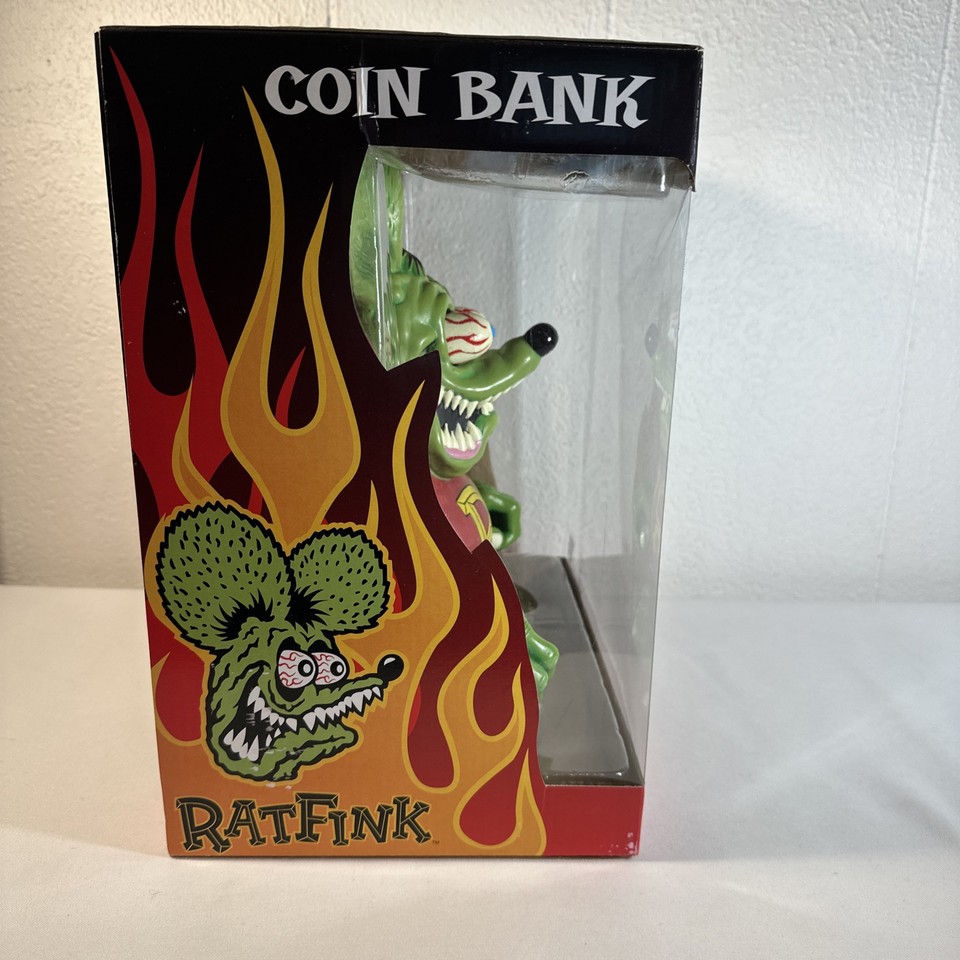 Rat Fink Figure Toy Green Rat soft vinyl 90s Vintage coin bank | eBay
