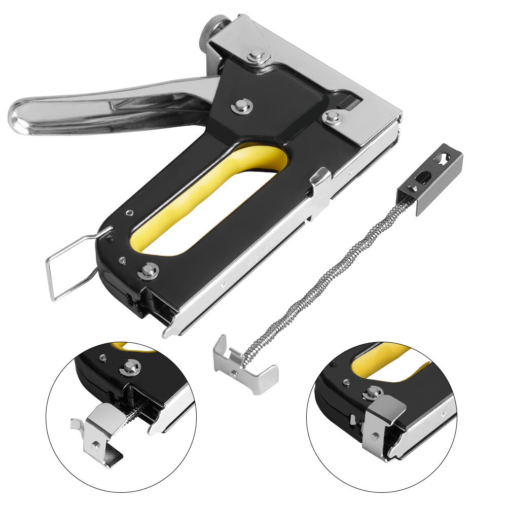 Heavy Duty Tacker Staple Gun Upholstery Stapler Fabric Wood Craft 600Pc ...