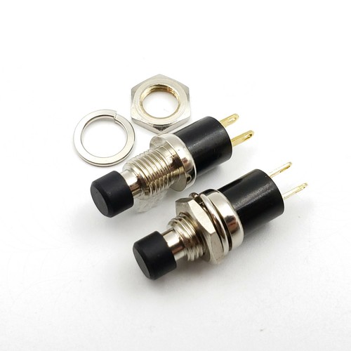 2Pcs Black PB05A ON-OFF 2Pin Self-Locking SPST 7mm Mini Push Button Switch | eBay