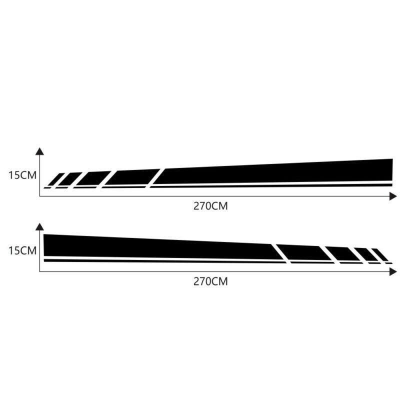 2pcs Long Stripe Decals Side Skirt Vinyl Sticker For Car Van Truck ...