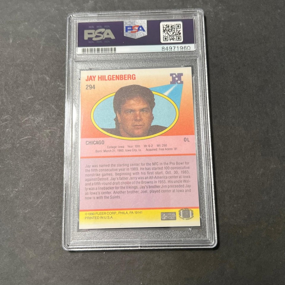 1990 Topps #294 Jay Hilgenberg Signed Card PSA Slabbed Auto Chicago ...
