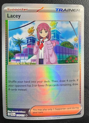 Pokemon TCG SV Prismatic Evolutions 114/131 Lacey Poke Ball Foil Rare ...