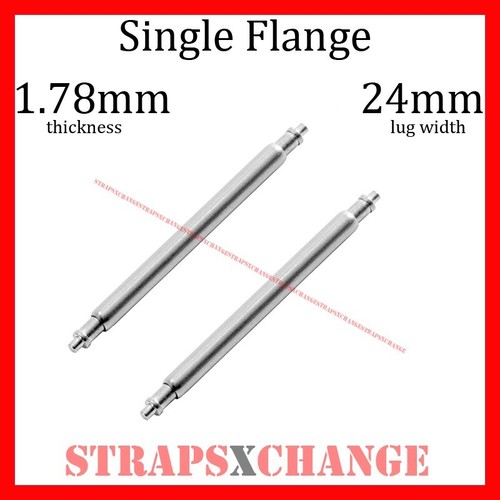 24mm Premium 1.78mm Thick S/STEEL SPRING BAR WATCH STRAP LUG PINS PAIR ...