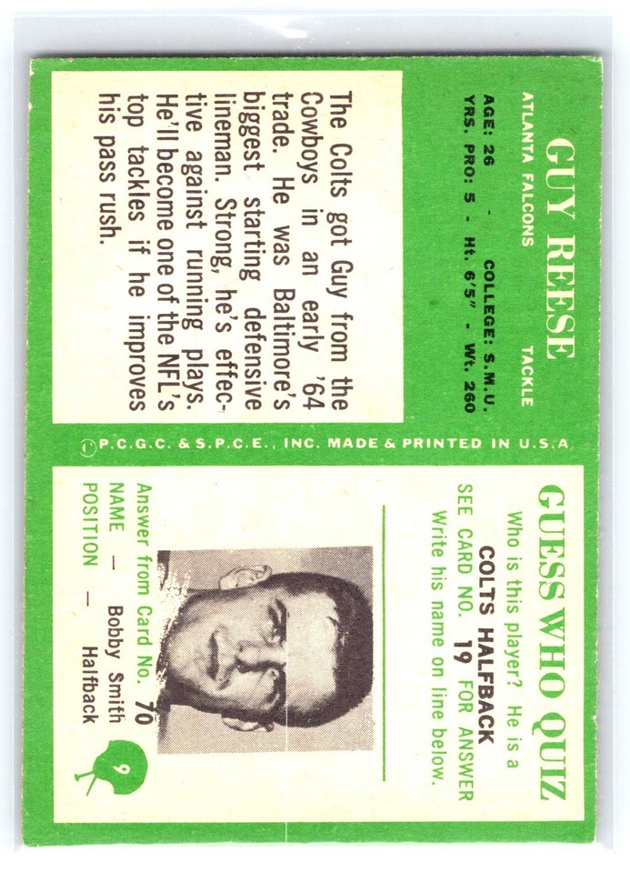Guy Reese 1966 Philadelphia #9 Signed Autographed Card | eBay