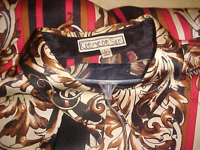 VINTAGE MEN'S CREME DE SILK MULTI COLOR GREEK THEME SILK SHIRT ...