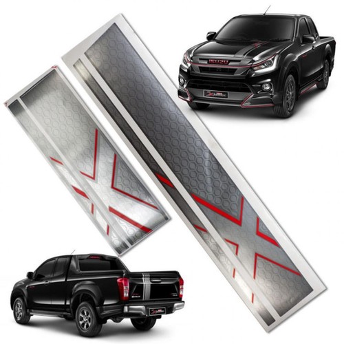 Front Rear Sticker X-Series Hood Tailgate Silver For Isuzu D-Max Pickup ...