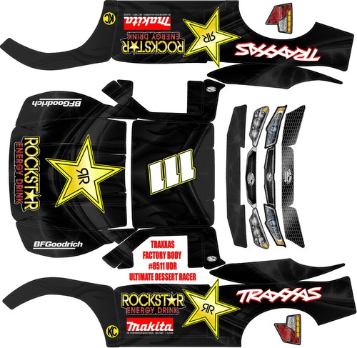 TRAXXAS UDR ULTIMATE DESERT RACER ARMOUR BLACK Theme wrap decals ...