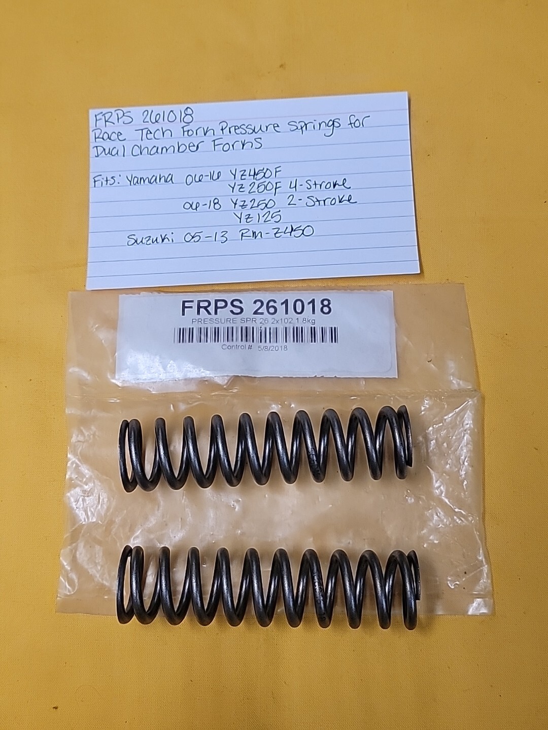 Race Tech Fork Pressure Springs Dual Chamber Forks 1.8 KG/MM Yamaha ...