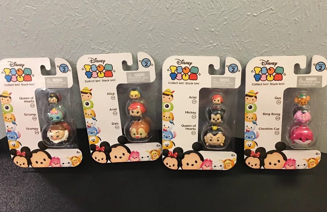 4 Packs of Disney Tsum Tsum Stack 'Em Series 2 - 3 Piece Each - Total ...