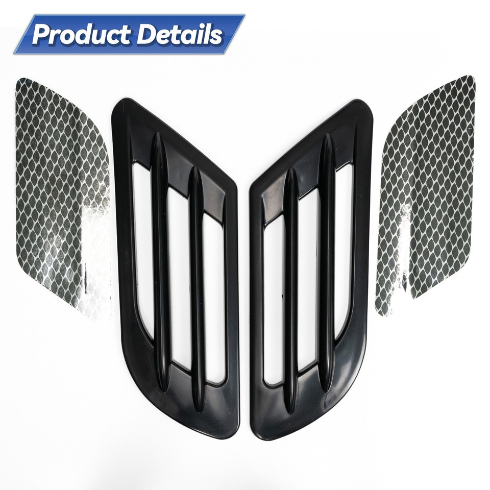 2X Wing Air Side Flow Intake Vent Car Fender Grille Universal Sealed ...