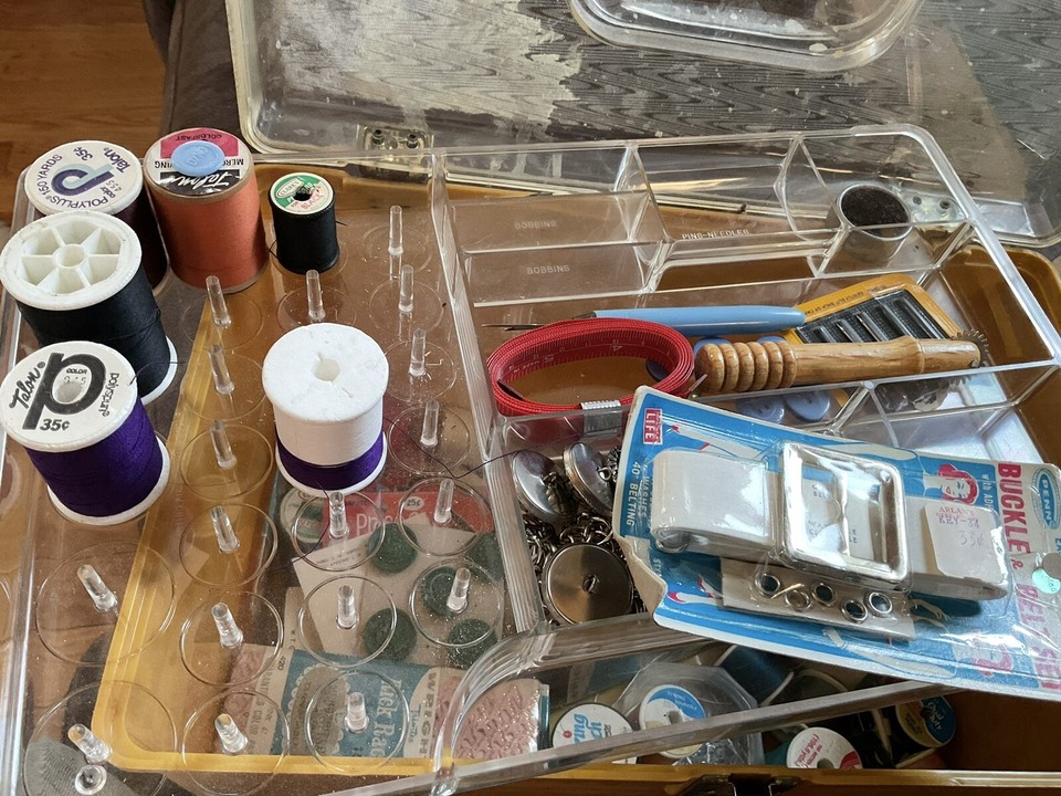 Vintage Gold Sewing Box With Contents 13 X9x9 | eBay