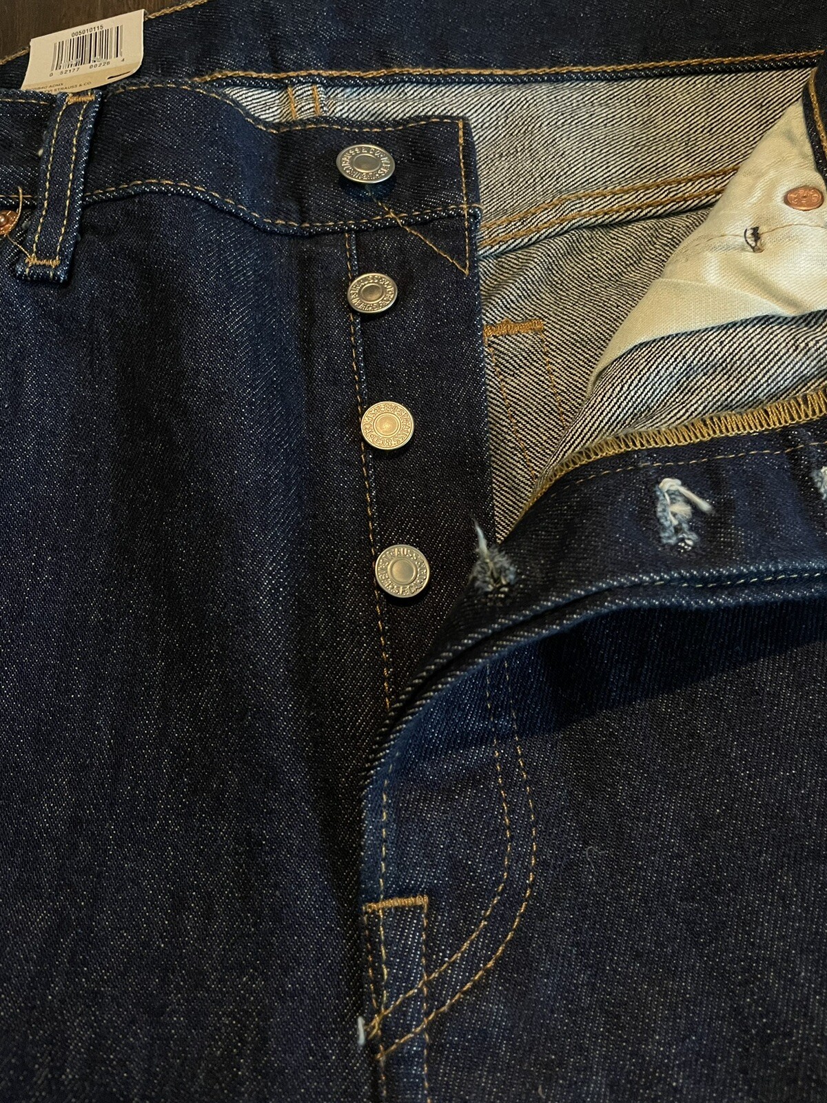 New Men's Levi's 501 Button Fly Original Fit Dark Wash Blue Jeans ...