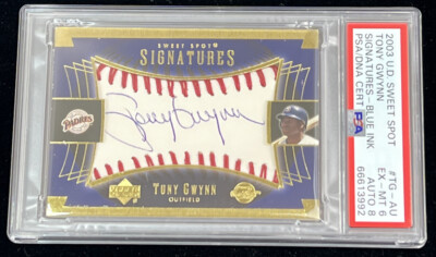 2003 Upper Deck Sweet Spot Signatures Tony Gwynn Ball TG-AU HOF PSA 6 ...