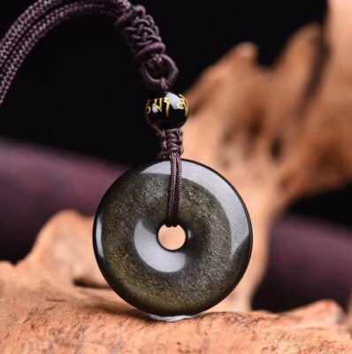 Men's Buddha Stones Tibetan Obsidian Protection Necklace | eBay