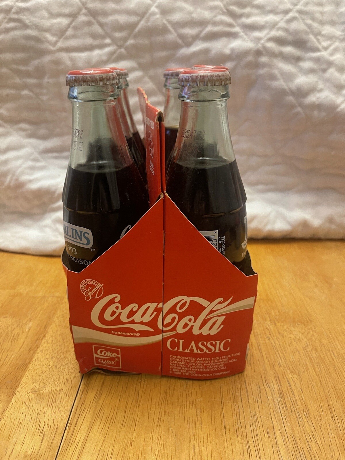 Vintage 1993 MLB Coca-Cola Bottles 6 Pack Florida Marlins Inaugural ...