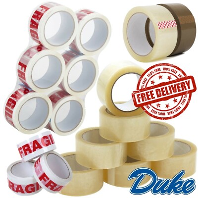 LONG LENGTH PACKING TAPE STRONG - BROWN / CLEAR / FRAGILE 48mm x 66M ...