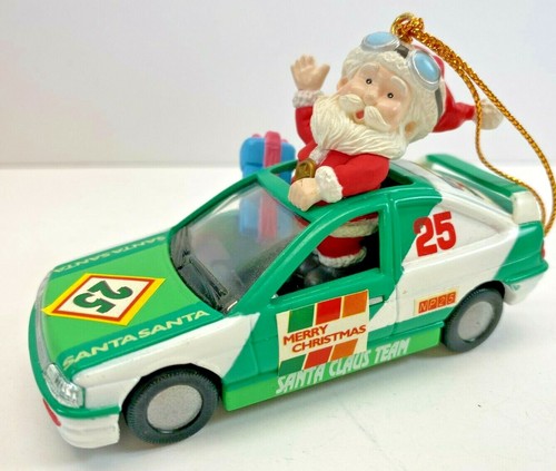 Vintage Matrix Santa Claus Team Green 25 Race Car Christmas Ornament | eBay