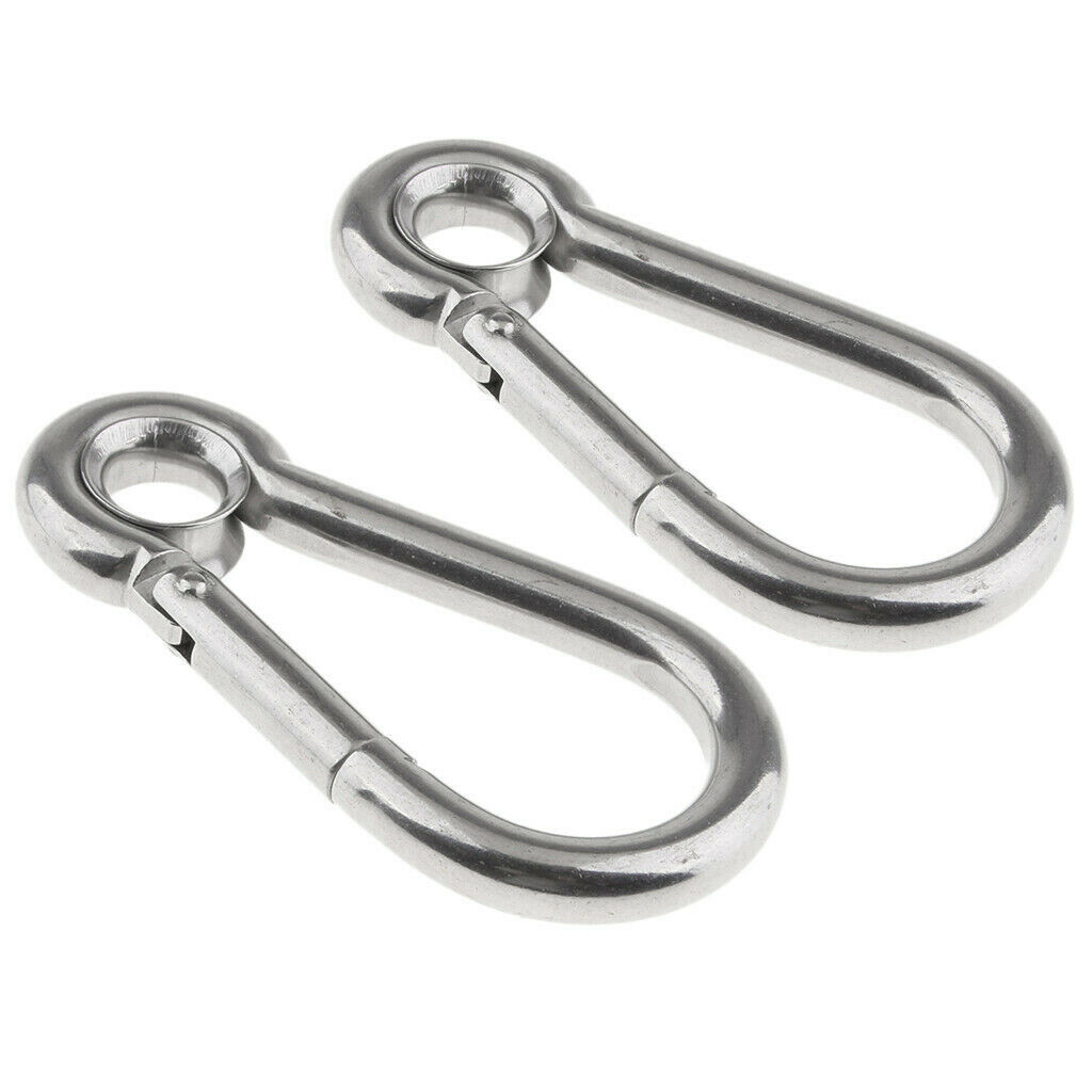 2PC Boat Marine Spring Snap Hook With Eyelet Carabiner 3/8" SS316 WLL ...