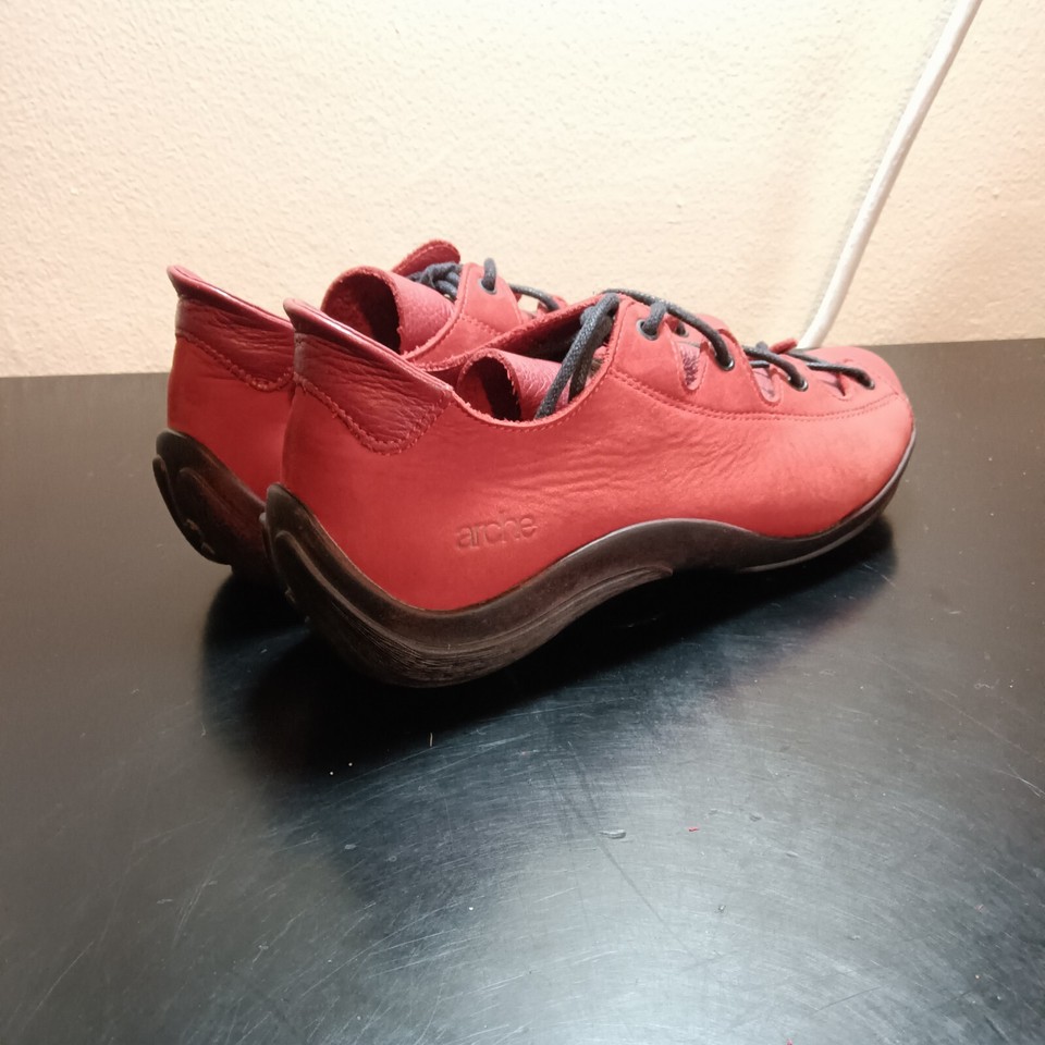 ARCHE LN Suede Leather Comfort Lace Walking Shoes • Womens US 5 • Red ...