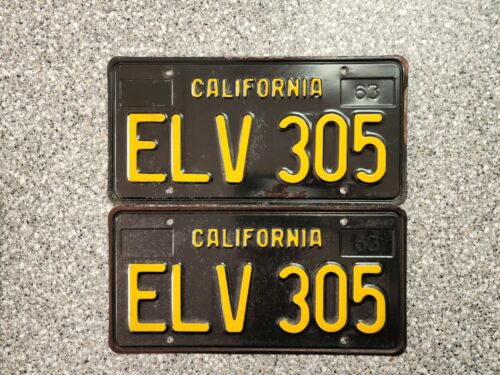 1963 California License Plates, DMV Clear Guaranteed, ELV | eBay