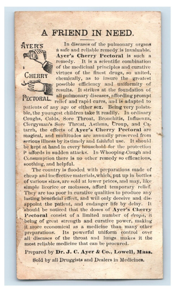1880s Ayer's Cherry Pectoral Quack Medicine Girl Birds Tree F118 | eBay