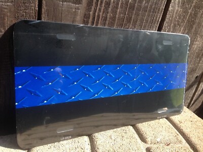 Police Diamond Thin Blue Line Police Auto Car Truck Metal Novelty ...