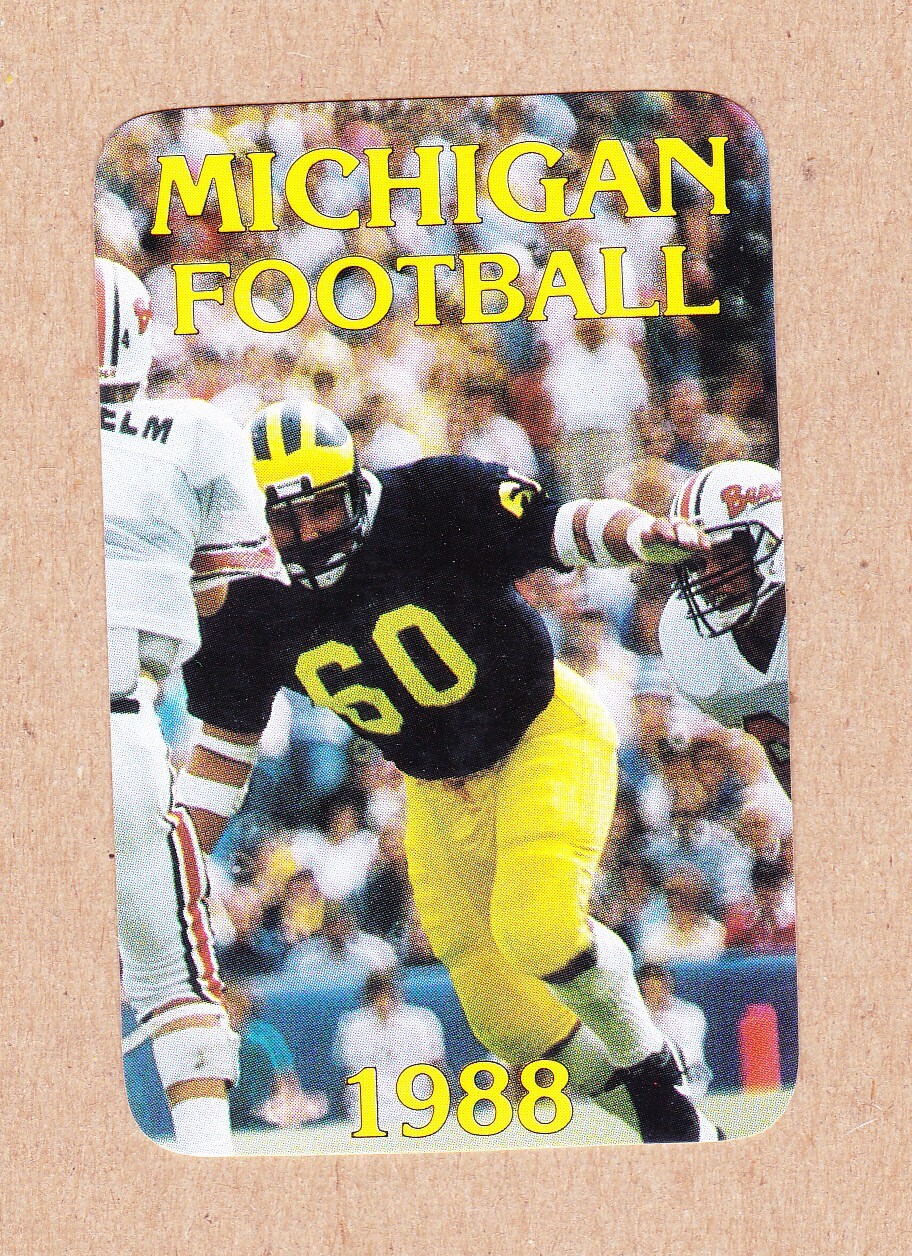 Mark Messner 1988 Michigan Wolverines Rookie FB Schedule card near mint ...