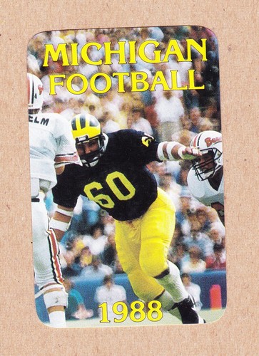 Mark Messner 1988 Michigan Wolverines Rookie FB Schedule card near mint ...