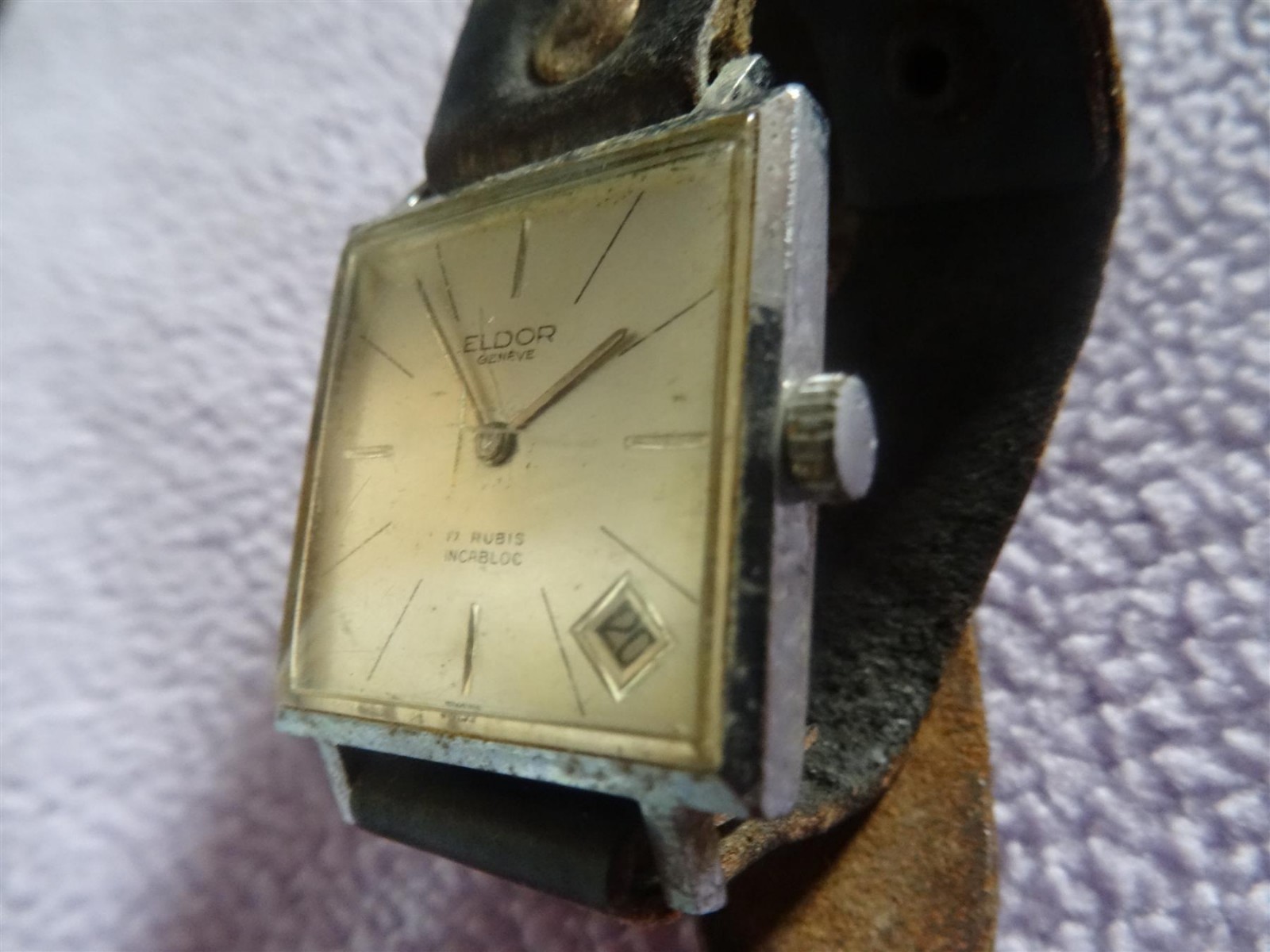 ELDOR GENEVE 17 RUBIS INCABLOC MAN WATCH WIND UP DATE VTG WORKING | eBay