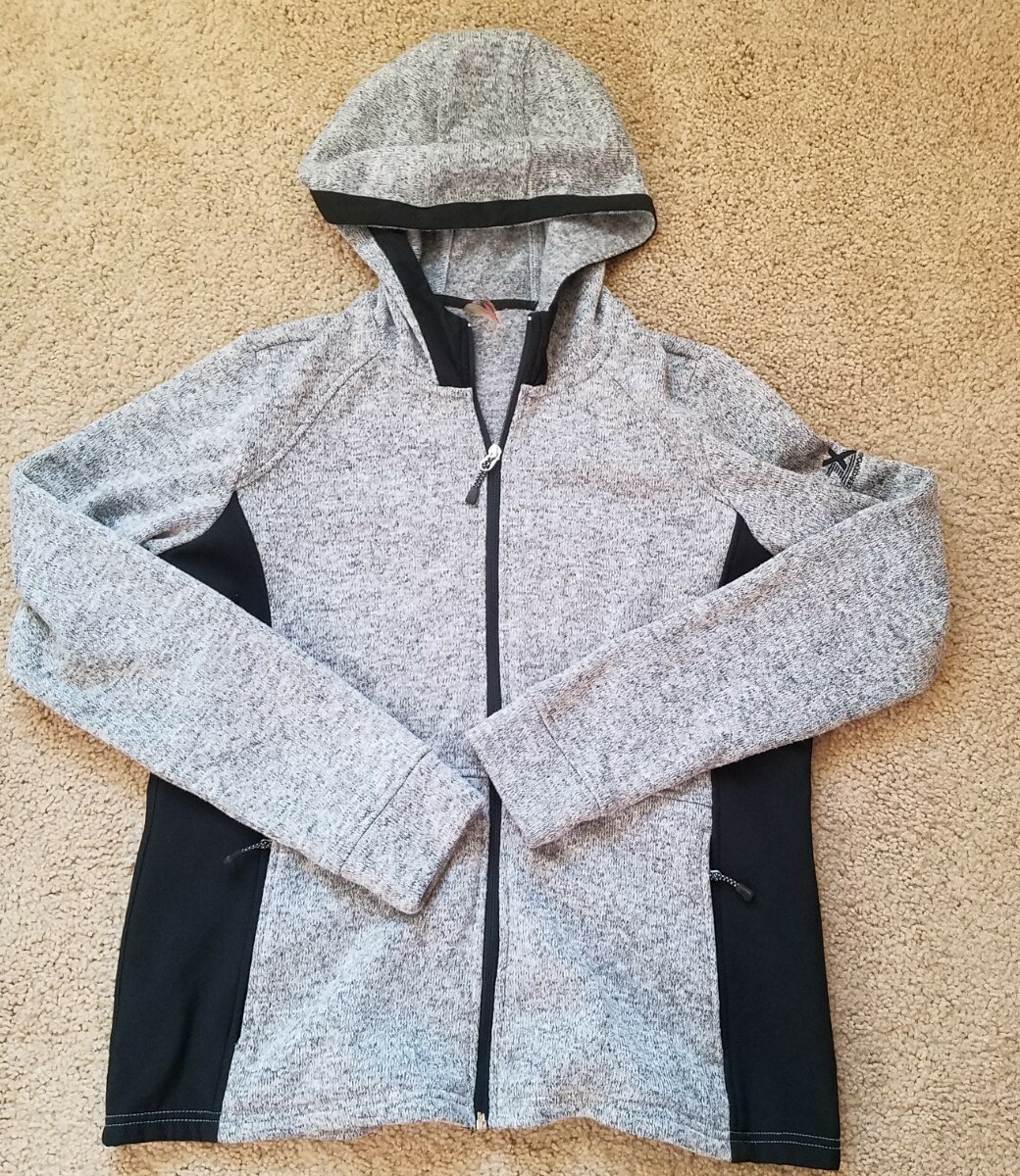 Women's Small Gray/Black Knit Hooded Zeroxposur Jacket | eBay