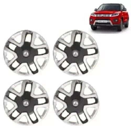 Car Full Wheel Cover Caps Clip Type 13 Inches (Double Silver-Black) for ...