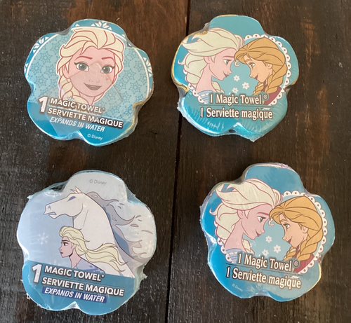 4 Disney Magic Towels Princess 11.5 in x 11.5 in Frozen Elsa Anna Wash ...