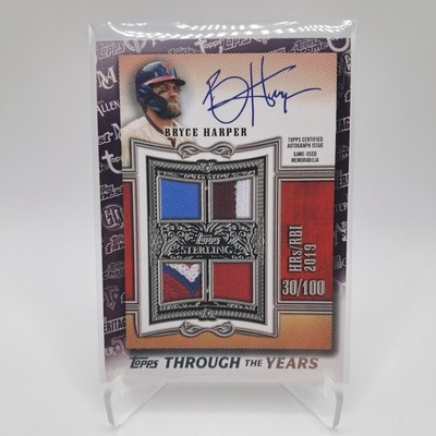 2021 Topps Through The Years Bryce Harper Topps Sterling Patch Auto RP ...