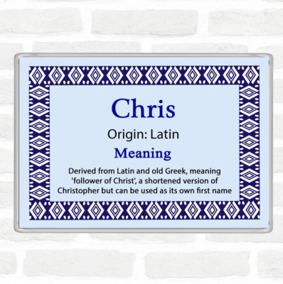 Chris Name Meaning Jumbo Fridge Magnet Blue | eBay