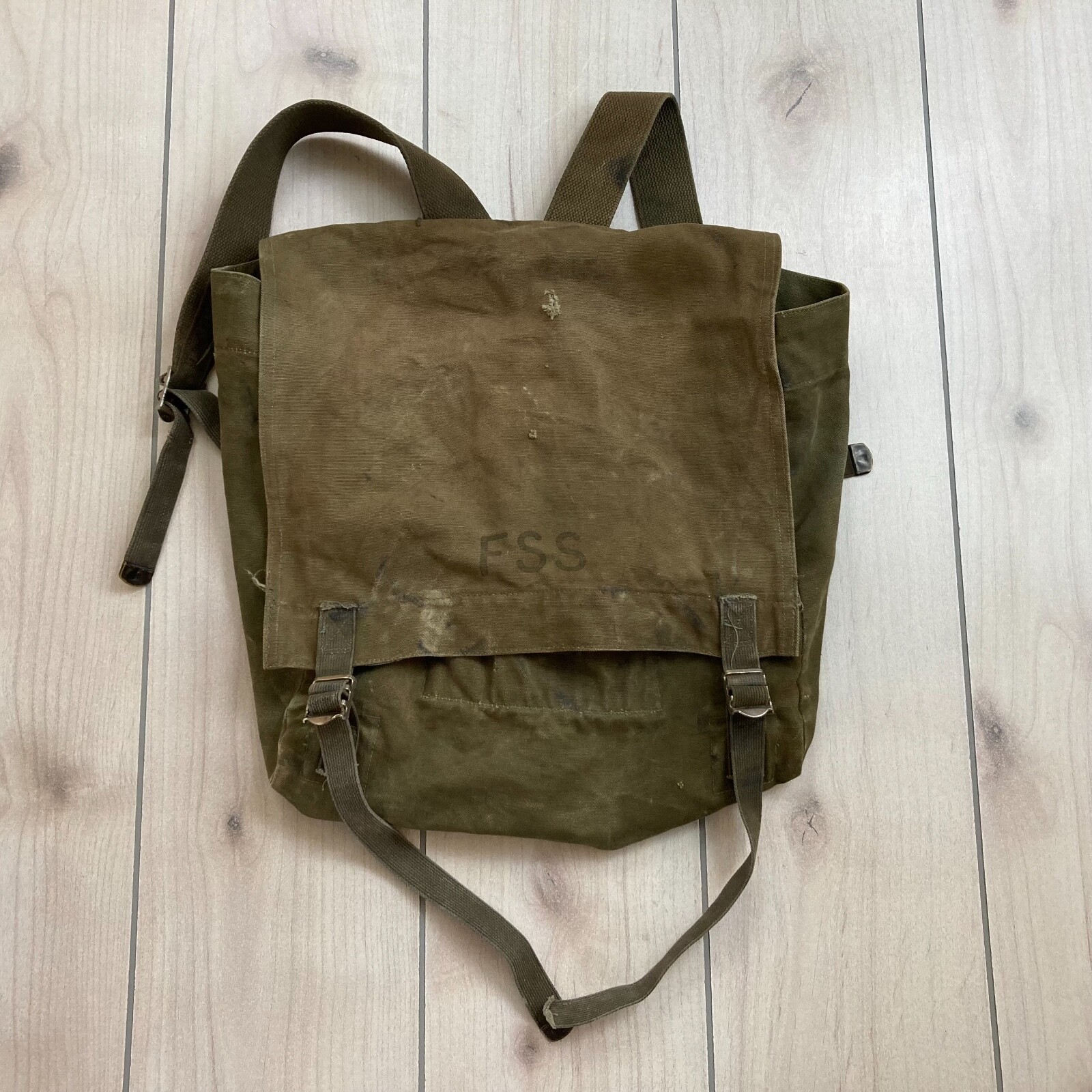 USFS FSS Green Canvas Back Pack Bag Packsack Worn Vintage | eBay