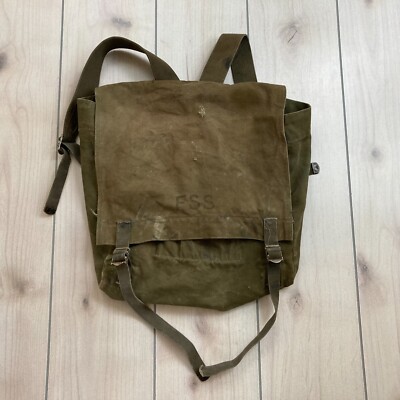 USFS FSS Green Canvas Back Pack Bag Packsack Worn Vintage | eBay