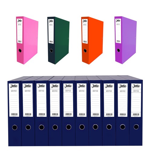Foolscap Box Files Glossy Cover Folders 75mm Spine Office A4 Document ...