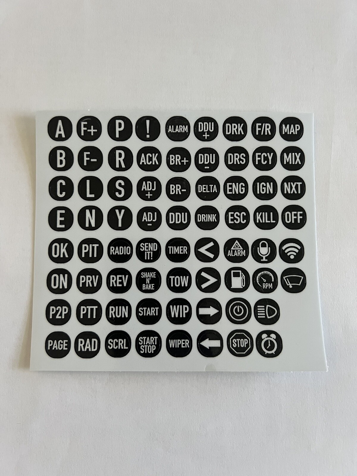 Sim Racing Wheel & Button Box 10mm Stickers - Fanatec/iRacing/Assetto ...